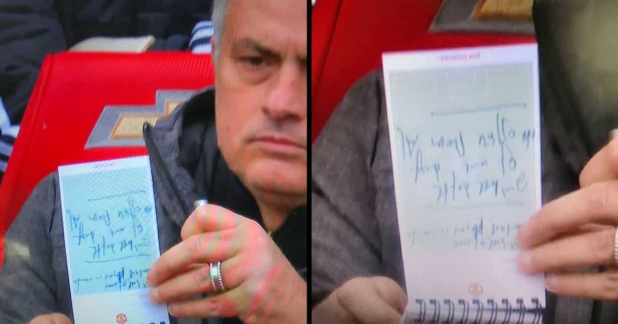 Jose Mourinho's 'secret notes' goes viral - Sports News