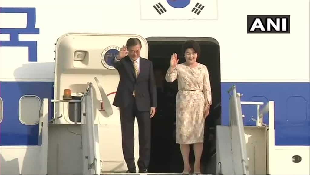 South Korean President Moon Jae-in arrives on four-day official visit ...