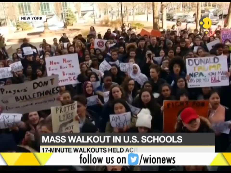 Mass walkout in US schools: Students march against gun laws - World News