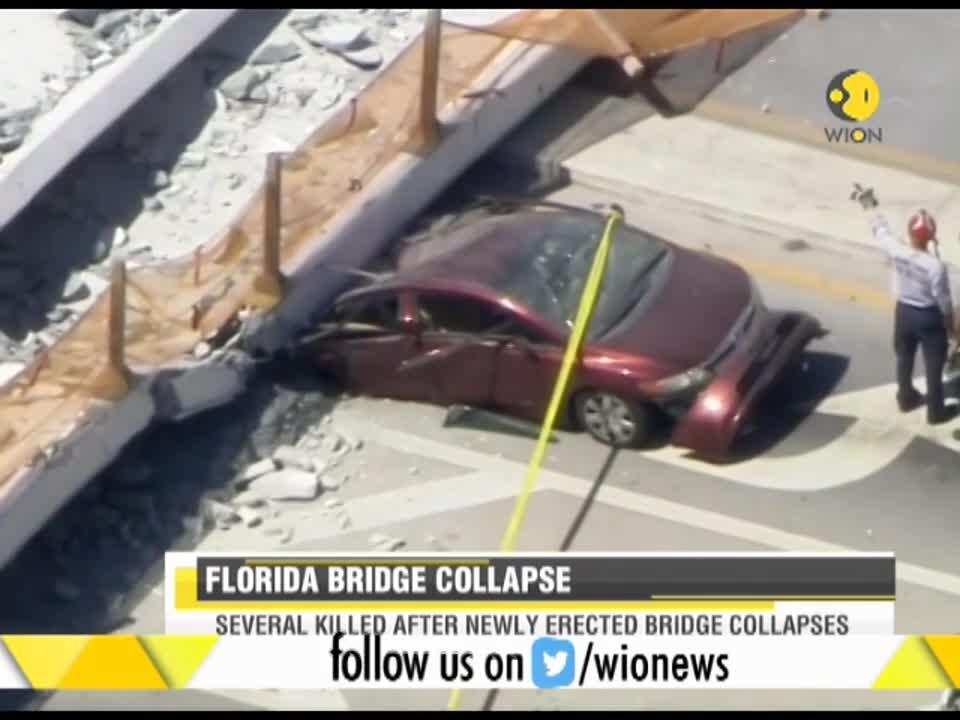 Newly erected bridge collapses in Florida - World News