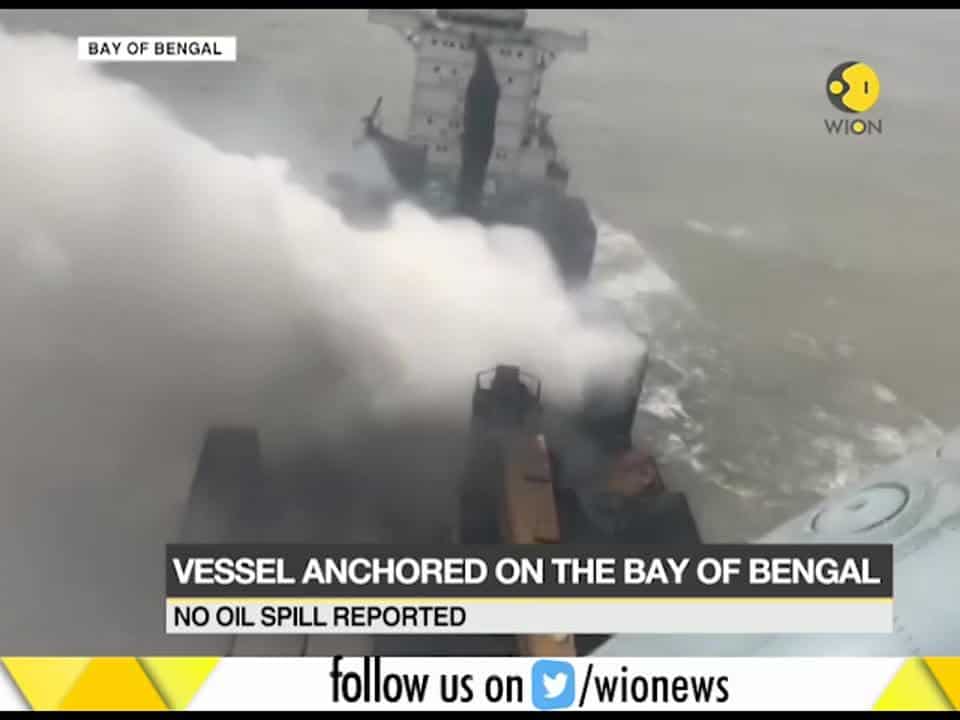 Navy anchors SSL Kolkata vessel after it caught fire in Bay of Bengal ...