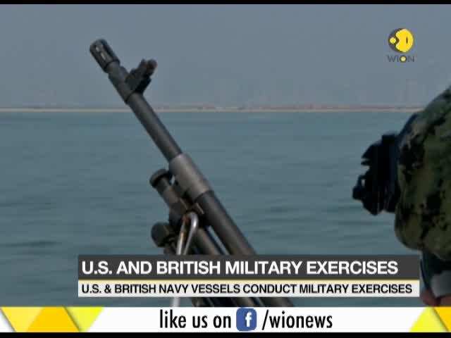 US and British navy vessels conduct military exercises in Bahrain coast ...