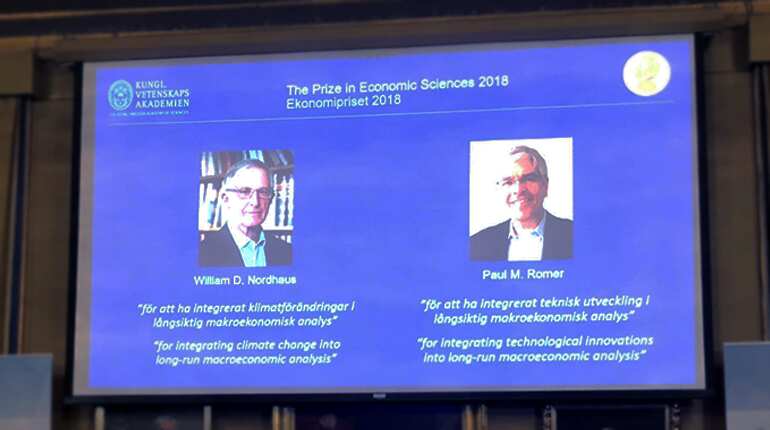 US duo William Nordhaus, Paul Romer win Nobel Prize in Economics ...