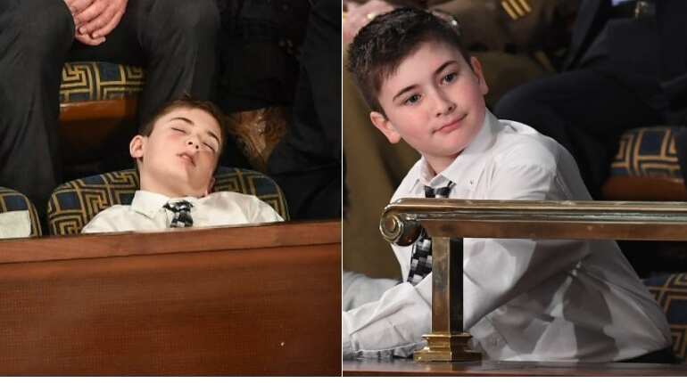 Special invitee Joshua Trump falls off to sleep at Trump's State of the ...