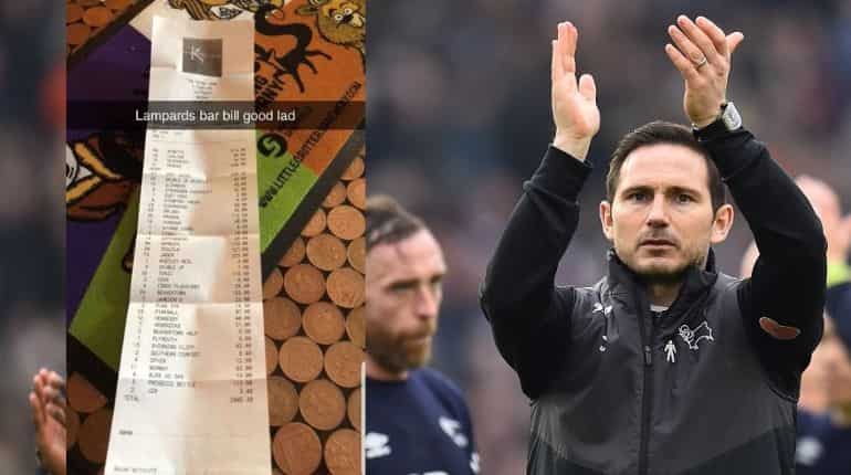 Leeds vs Derby: Frank Lampard's post-win celebration bill goes viral ...