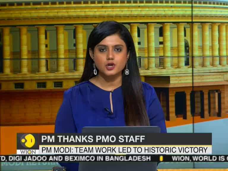 PM Modi interacts with entire PMO staff in New Delhi - India General ...