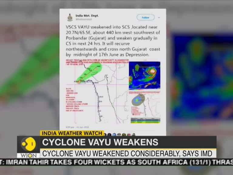 Cyclone Vayu to turn into depression - South Asia News