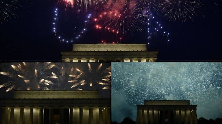 Fireworks light up Lincoln Memorial as America celebrates Independence ...
