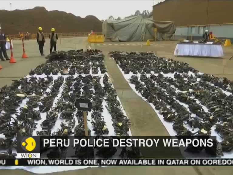 Peru police destroy thousands of illegal weapons - World News