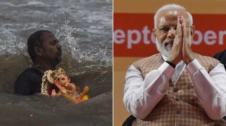 PM Modi urges people not to immerse plastic in sea during Ganpati ...