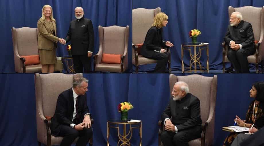 Narendra Modi holds meetings with business leaders in New York - India ...