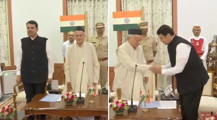 Devendra Fadnavis takes oath as Maharashtra Chief Minister, Ajit Pawar as deputy CM - India News ...