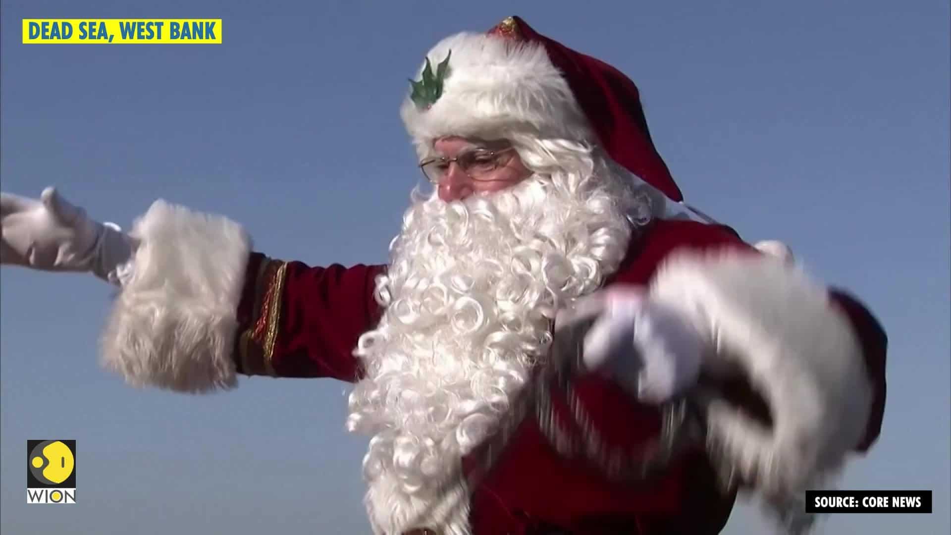 Floating Santas in the lowest place on Earth - Edge News
