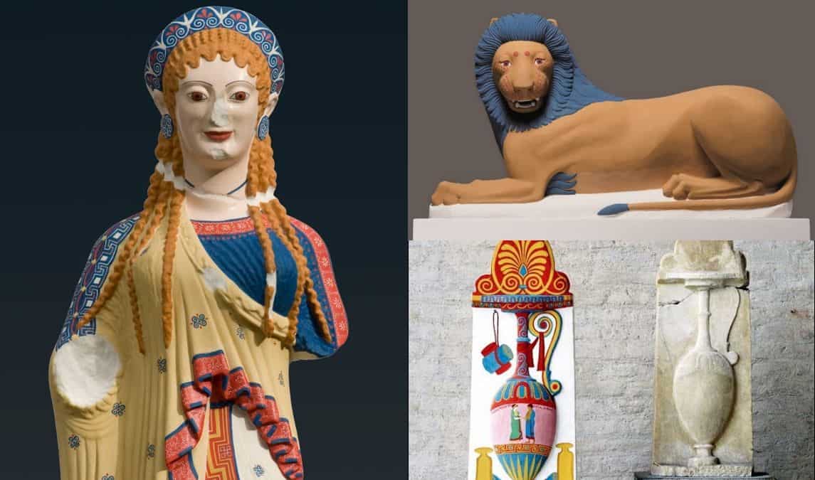 roman statues colored