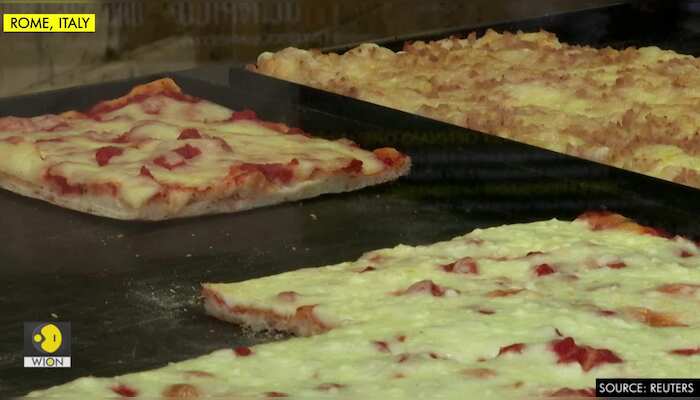 stringy cheese pizza