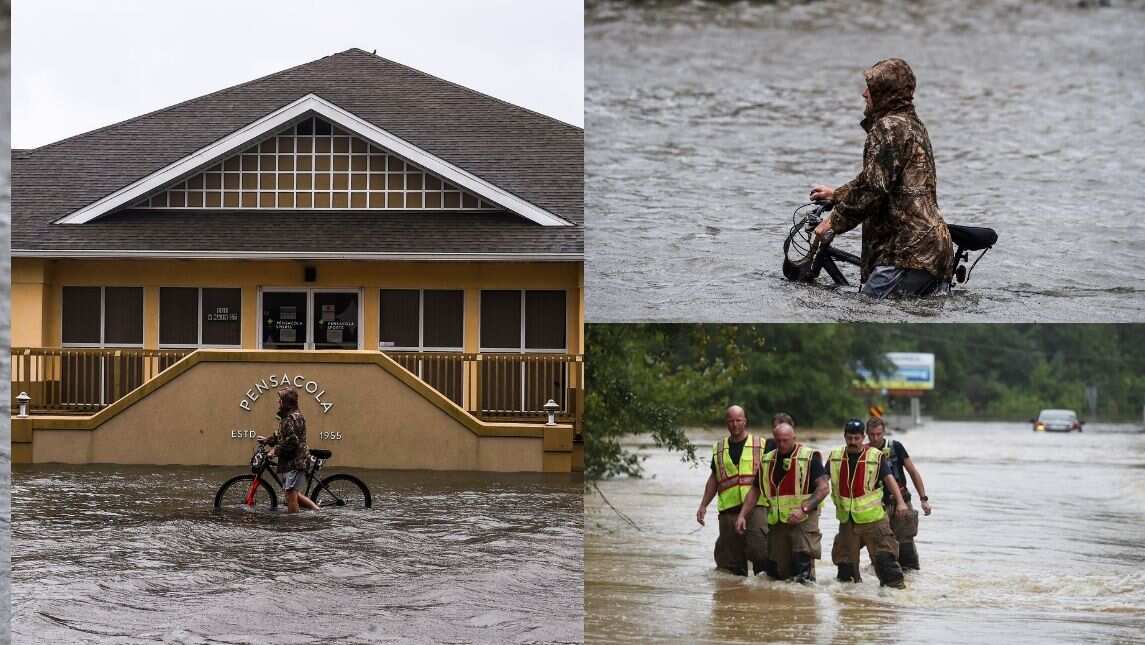 Flooded streets, trees fall down as Hurricane Sally makes landfall in ...