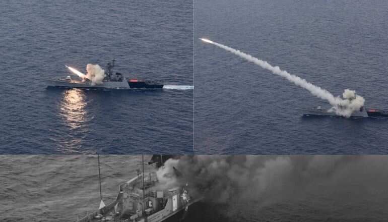 How Indian Navy's INS Kora destroys target in Bay of Bengal with anti ...