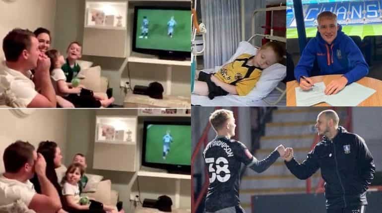 WATCH: Declan Thompson's father breaks down as he makes his Sheffield ...