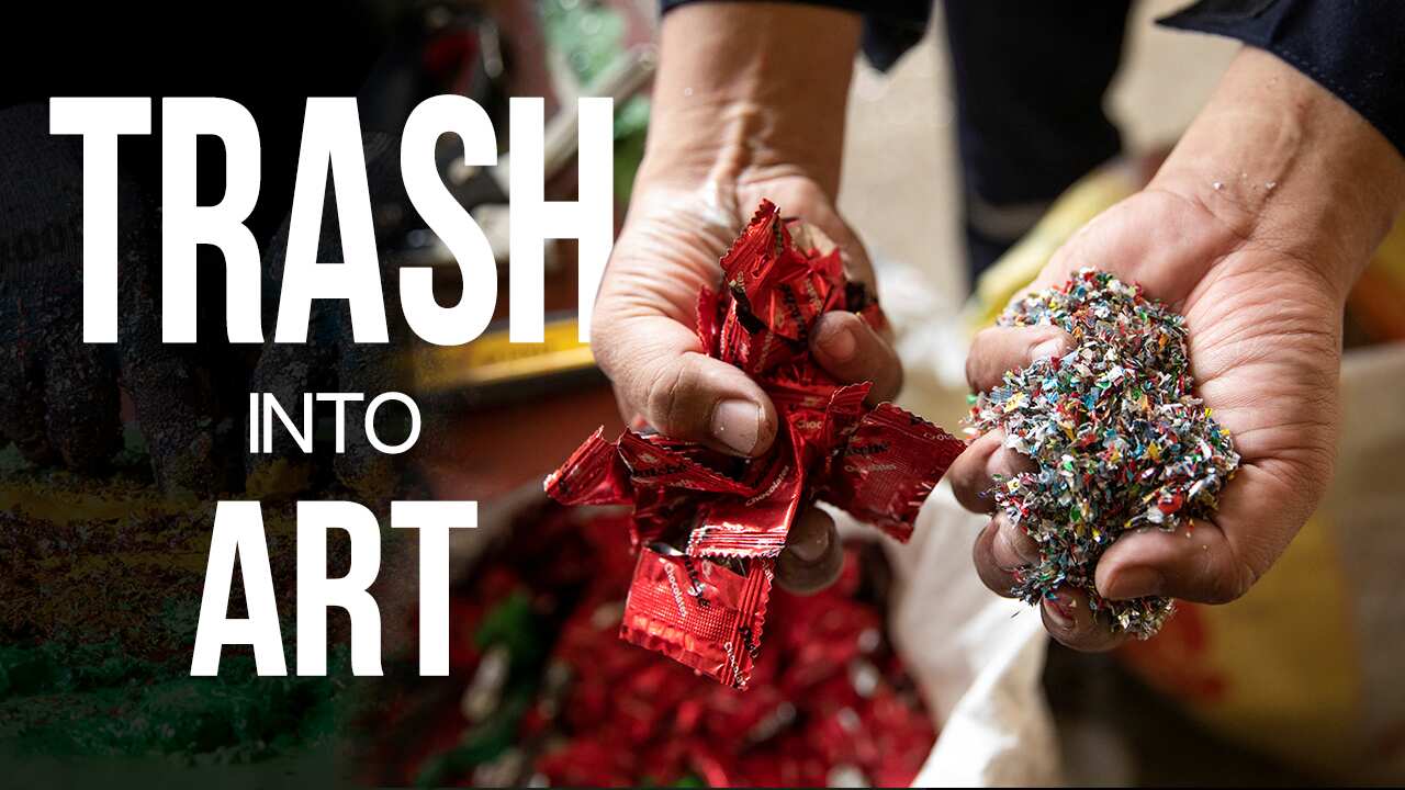 Filipino artist upcycles plastic and waste material into paintings ...