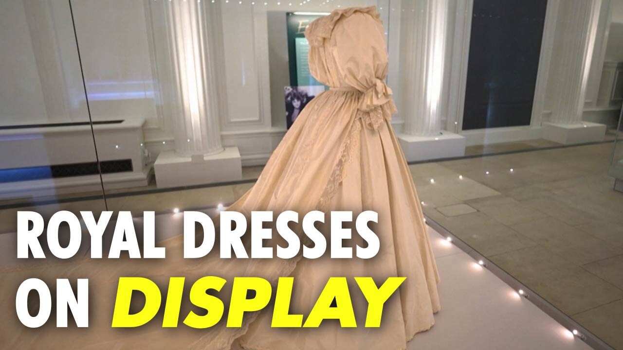 Royal frocks, including Diana wedding dress, on display in London ...