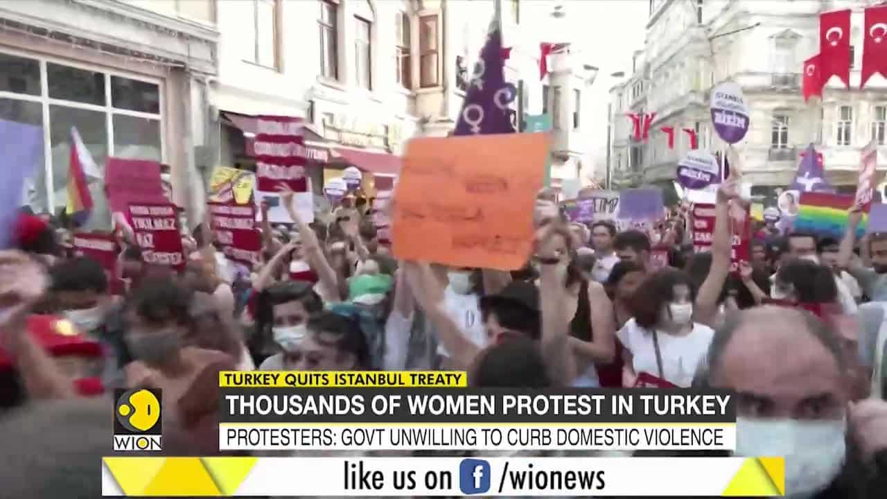 Protests In Turkey As It Withdraws From Treaty To Prevent Violence