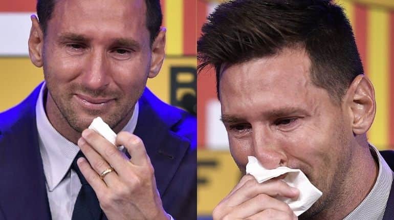 Tissue paper used by Lionel Messi during Barcelona farewell is up for ...