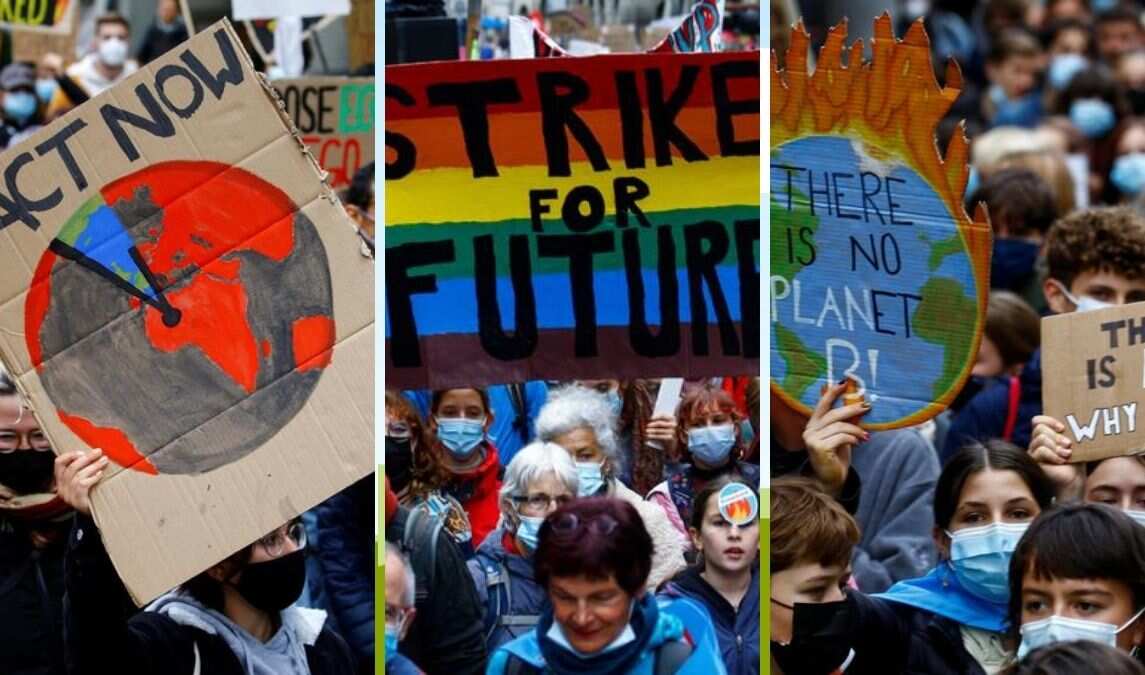 In pics: Youths take to streets in Fridays for Future climate protests ...
