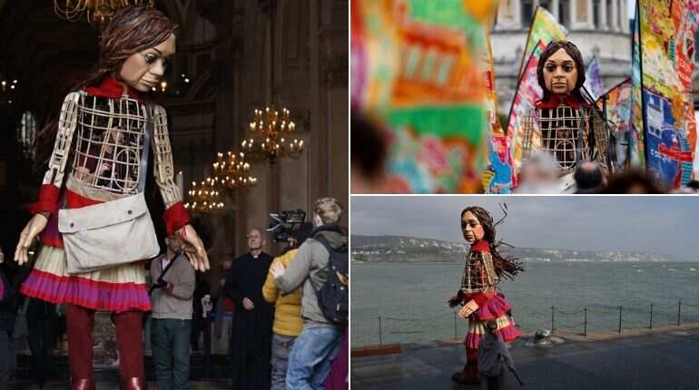 'Hope': Little Amal, a 3.5 metre-tall Syrian refugee puppet, reaches UK ...