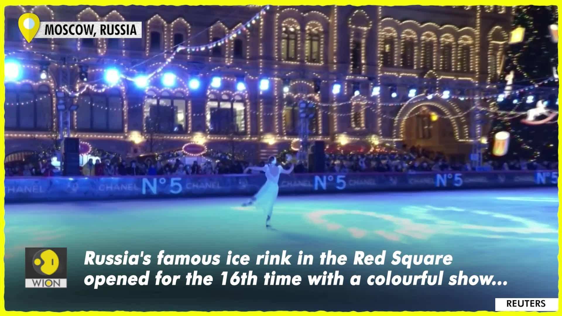 Russia's iconic Red Square ice rink opens with colourful show featuring ...