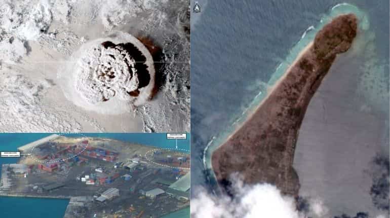Latest satellite pictures: Tsunami and volcano in Tonga - World News
