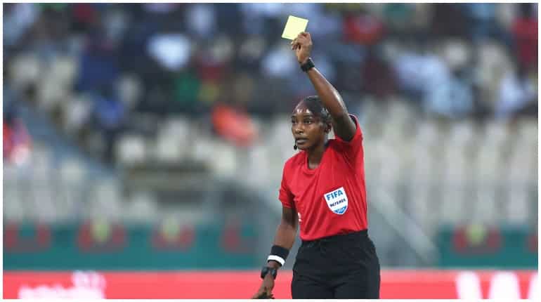Referee Salima Mukansanga creates history, becomes first woman to take ...