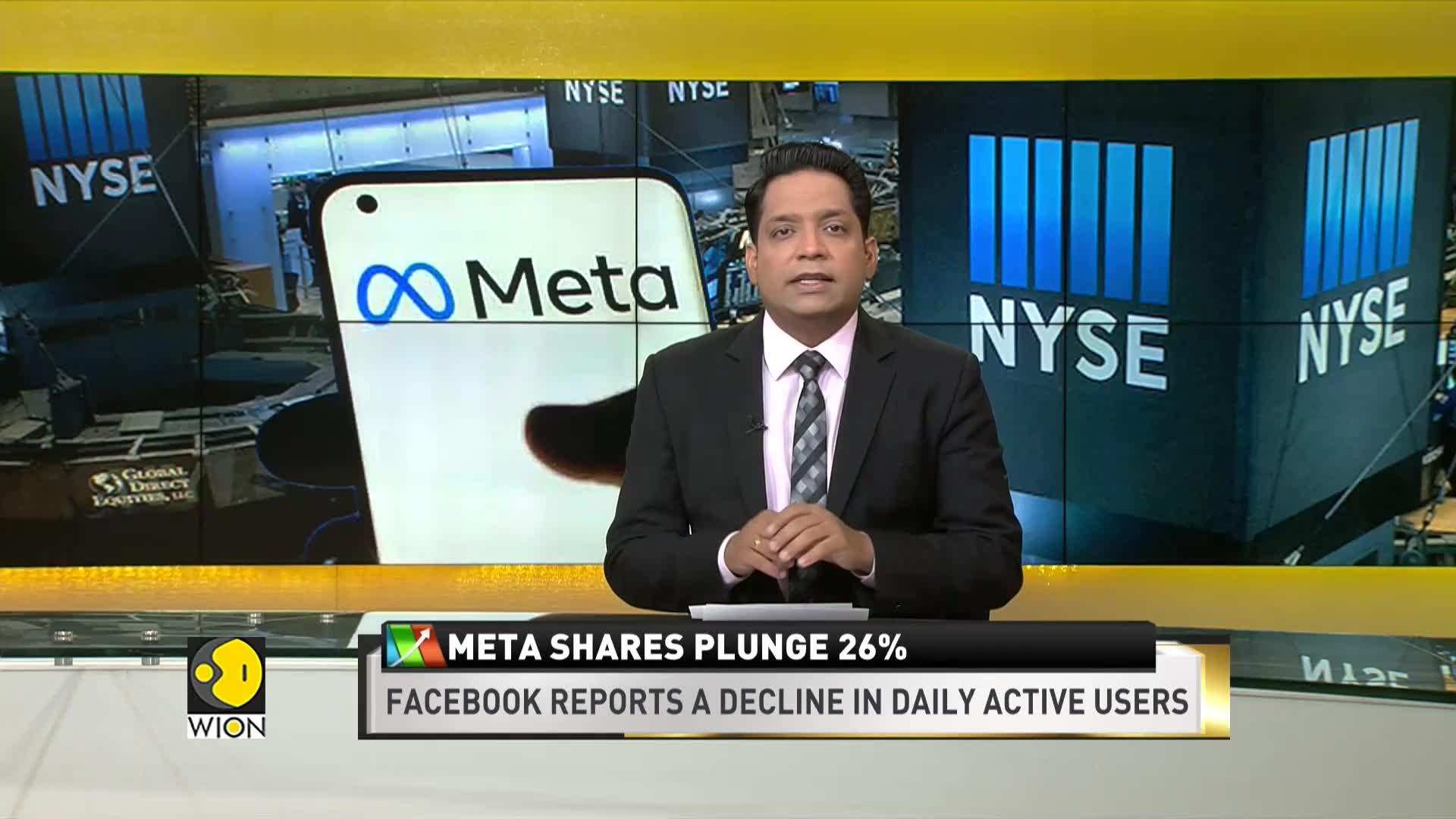 Meta shares plunge 26%, Facebook reports a decline in daily active ...