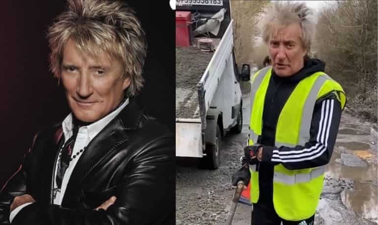 My Ferrari can't go through! Rod Stewart repairs damaged road near his ...