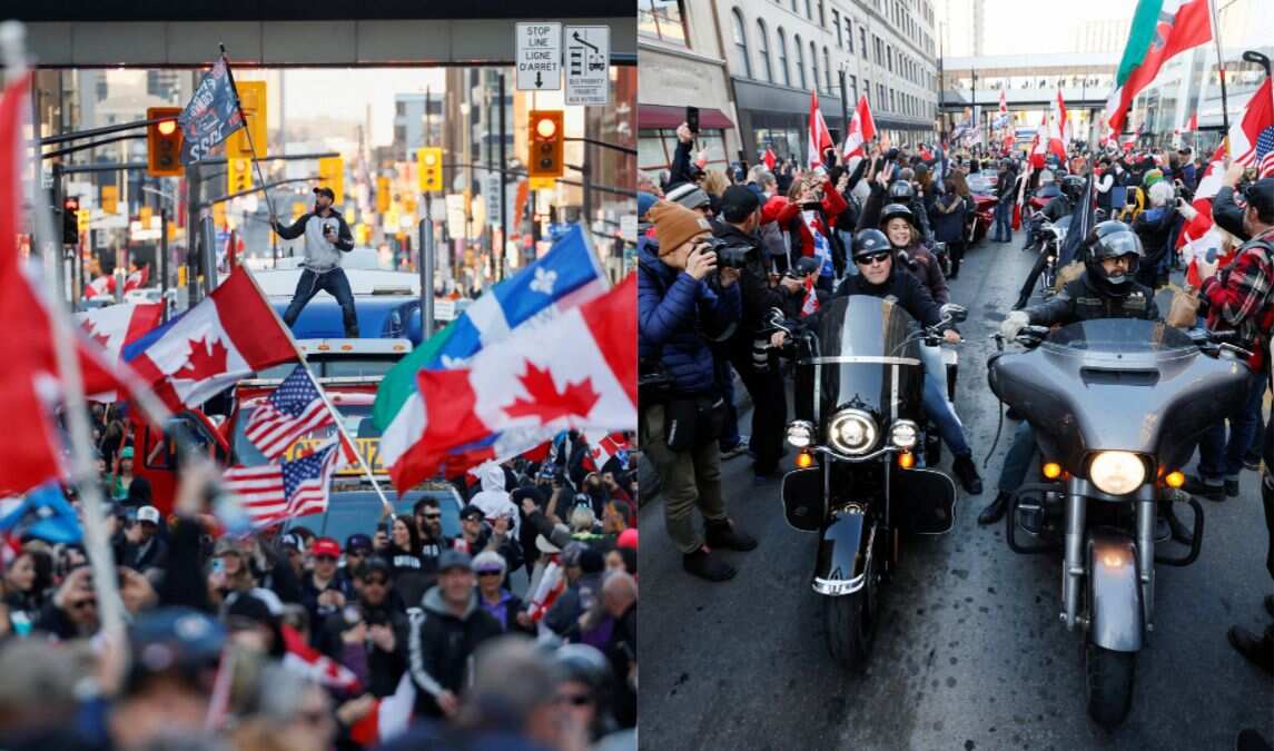 Canadian police arrests several protesters as the bike parade turn ...