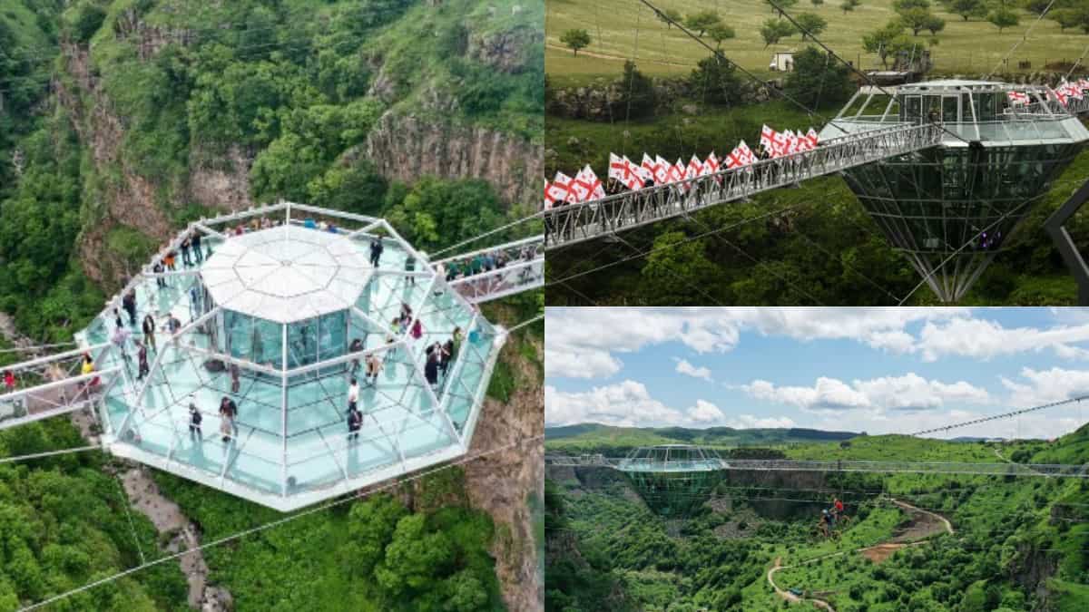Tourists flock to diamond-shaped 240-meter glass bridge in southern ...