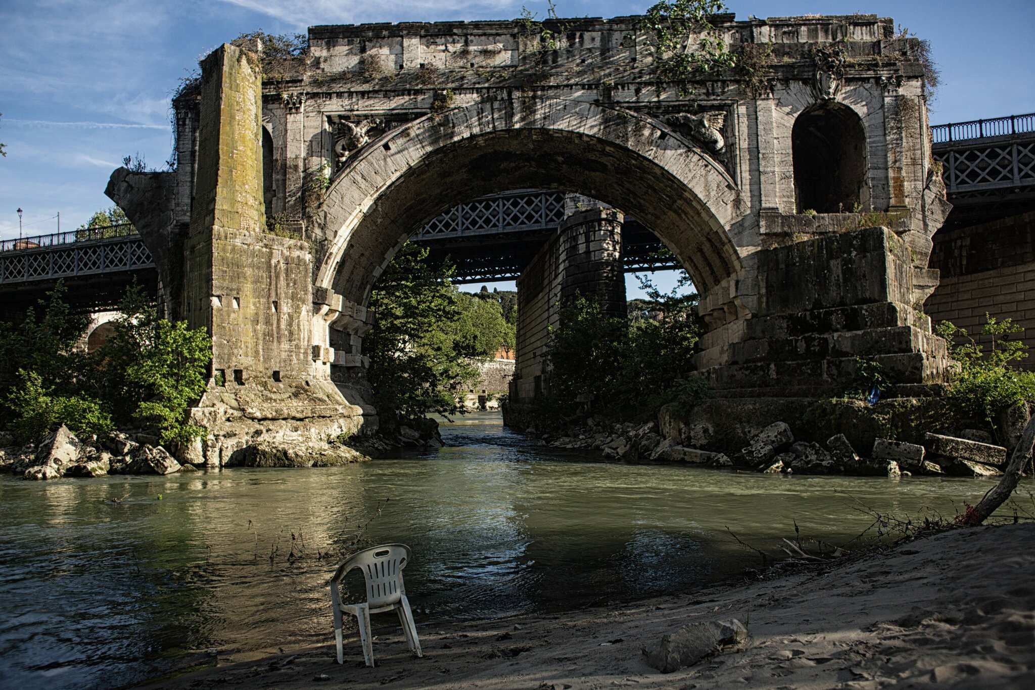 Water levels of Rome's historic river Tiber very low - World News