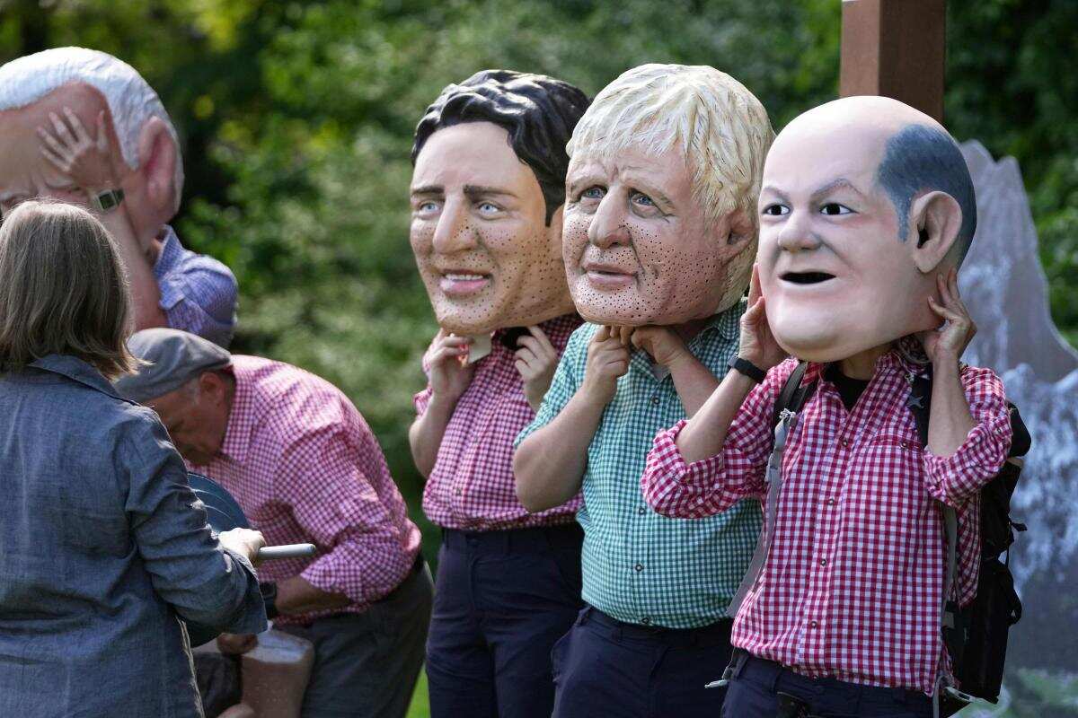 Anti-poverty group stages protest in Munich a day before G7 summit ...