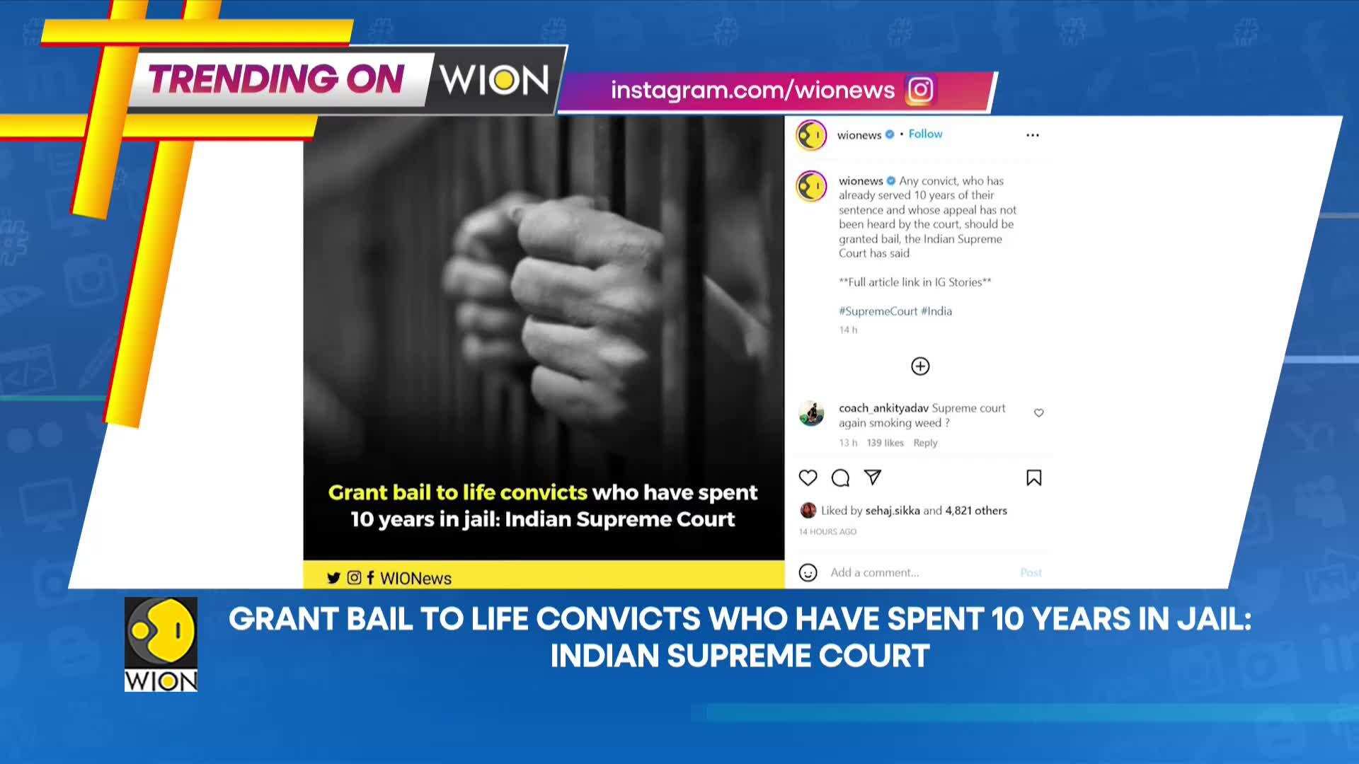 Trending on WION | Indian Supreme Court: Grant bail to life convicts ...