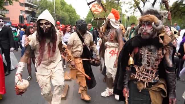 Chile's Santiago hosts annual Zombie walk - World News