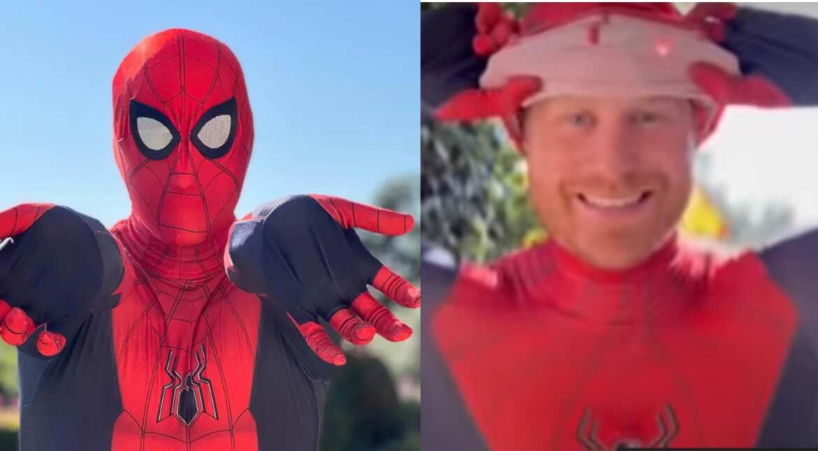 Prince Harry dresses up as Spider-Man for his special Christmas message ...