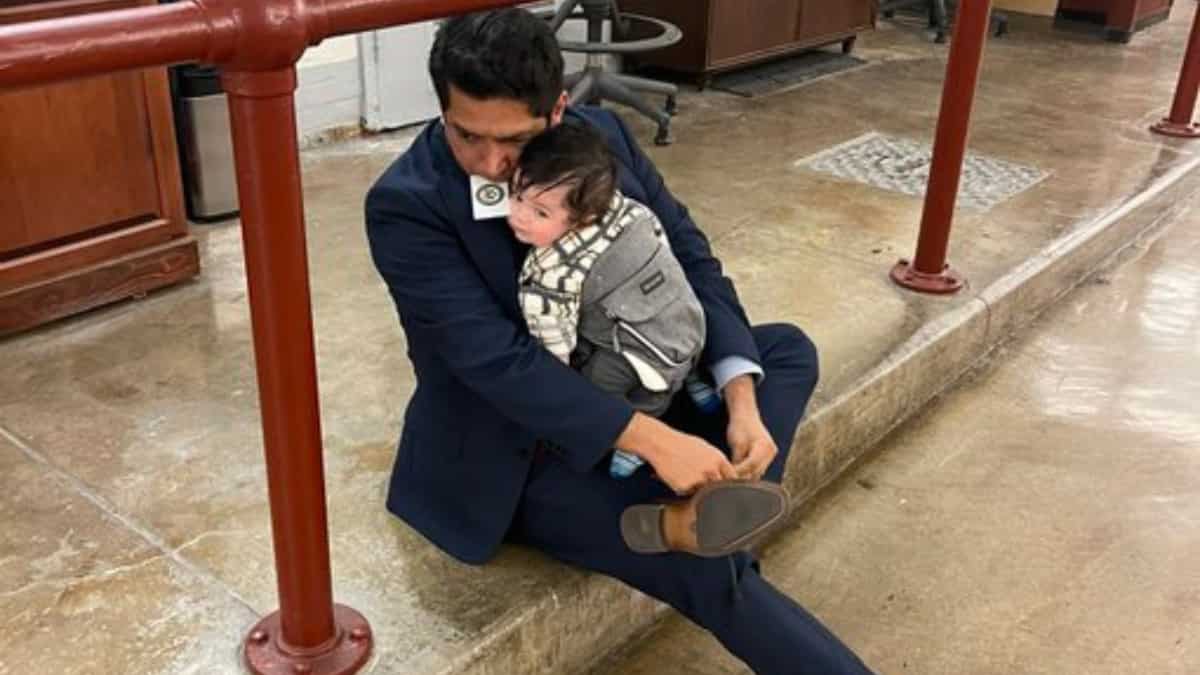 Rep Jimmy Gomez changed diapers and fed his son while the House chose a ...