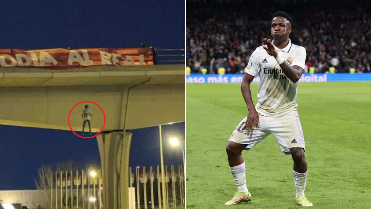 Hate crime suspected: Dummy of Vinicius Jr hanged in public in Madrid ...