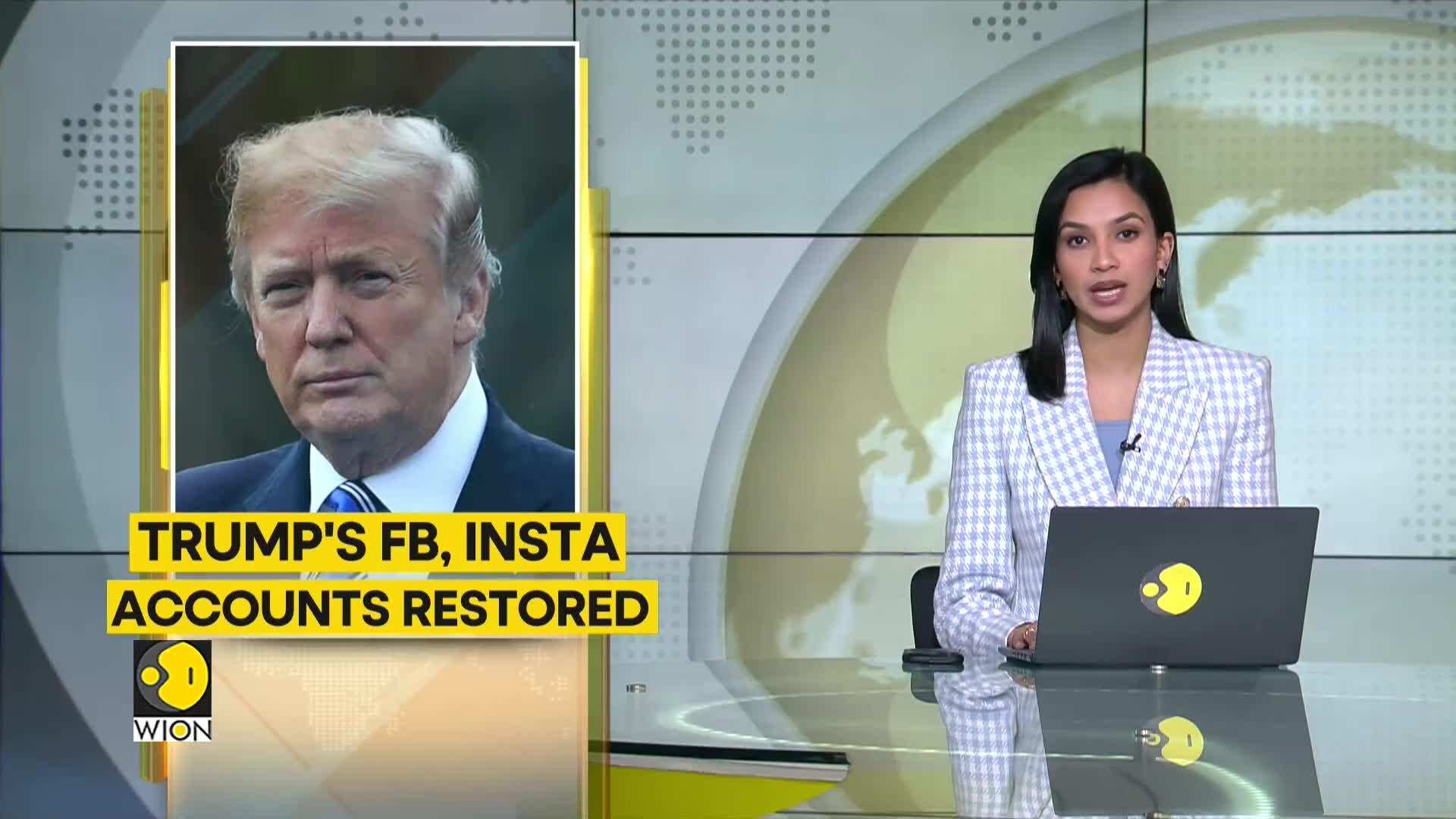 Former US President Trump's Insta, FB accounts restored; access granted ...