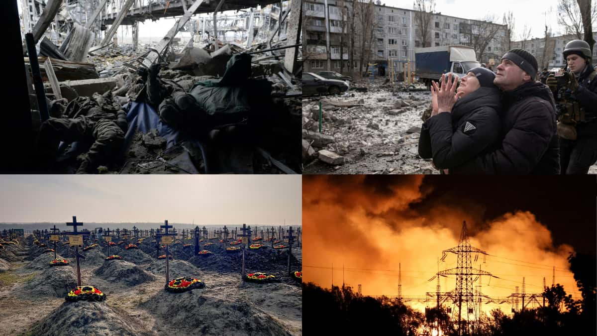 In Pics | Death, destruction and dying hope. How Ukraine survived one ...