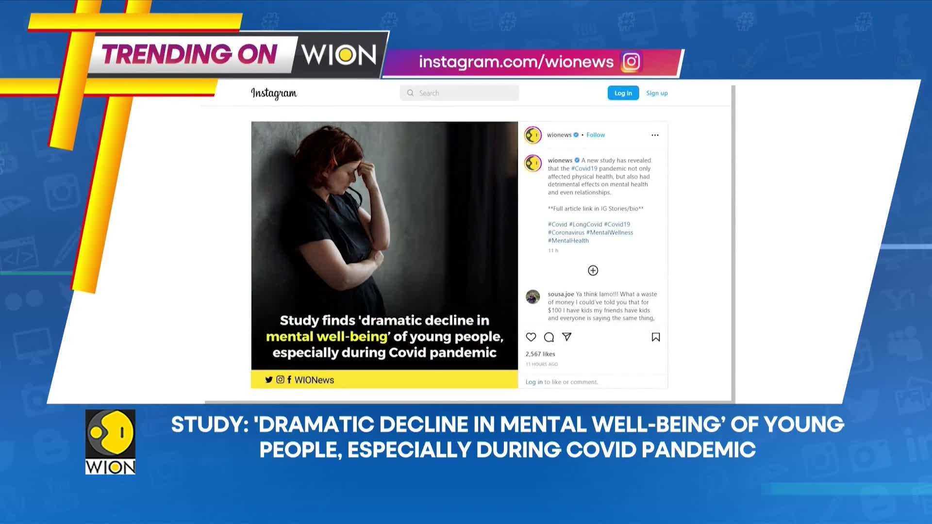 Trending on WION: 'Dramatic decline in mental well-being of young ...
