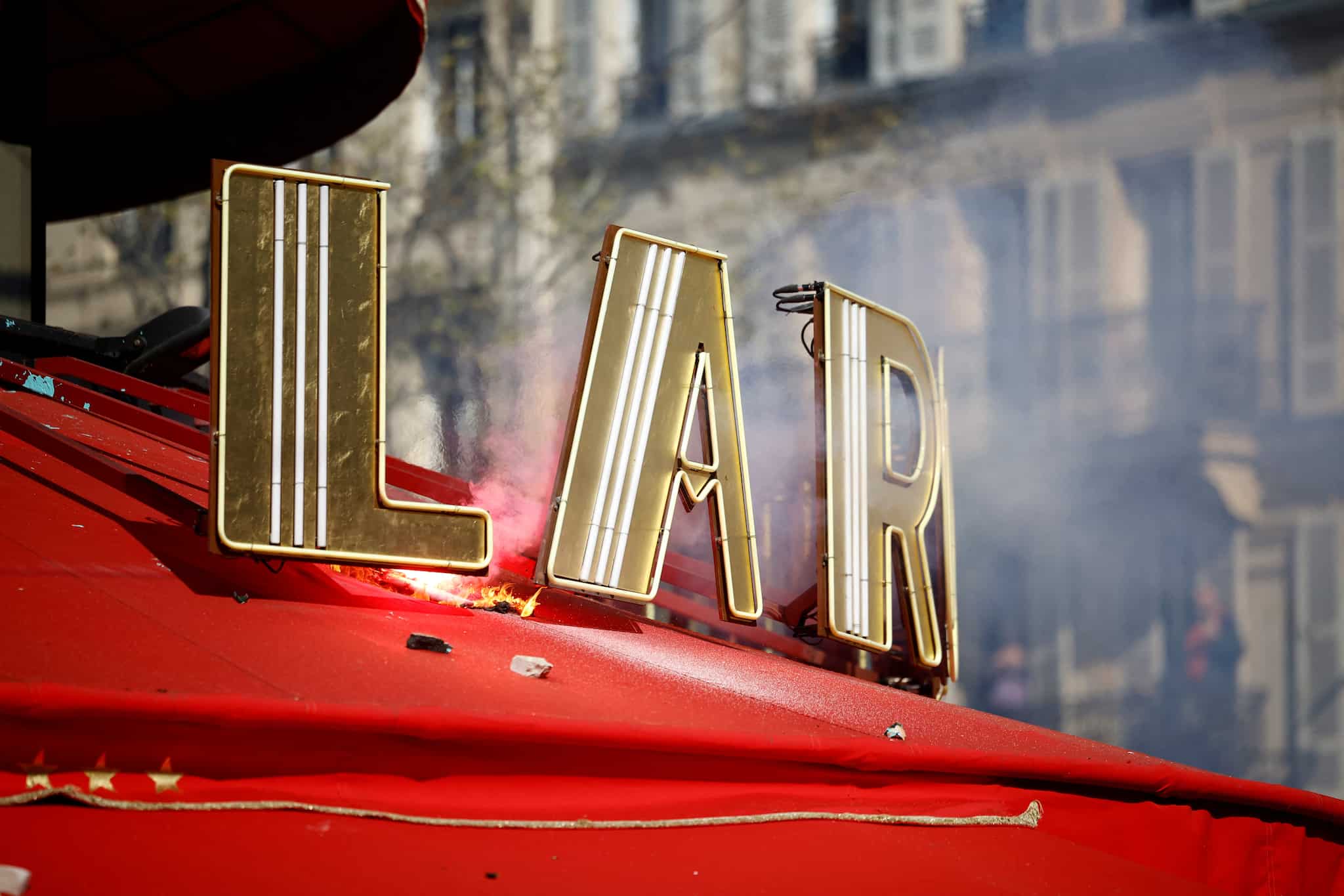 In pics | French protesters start fire in restaurant popular with ...