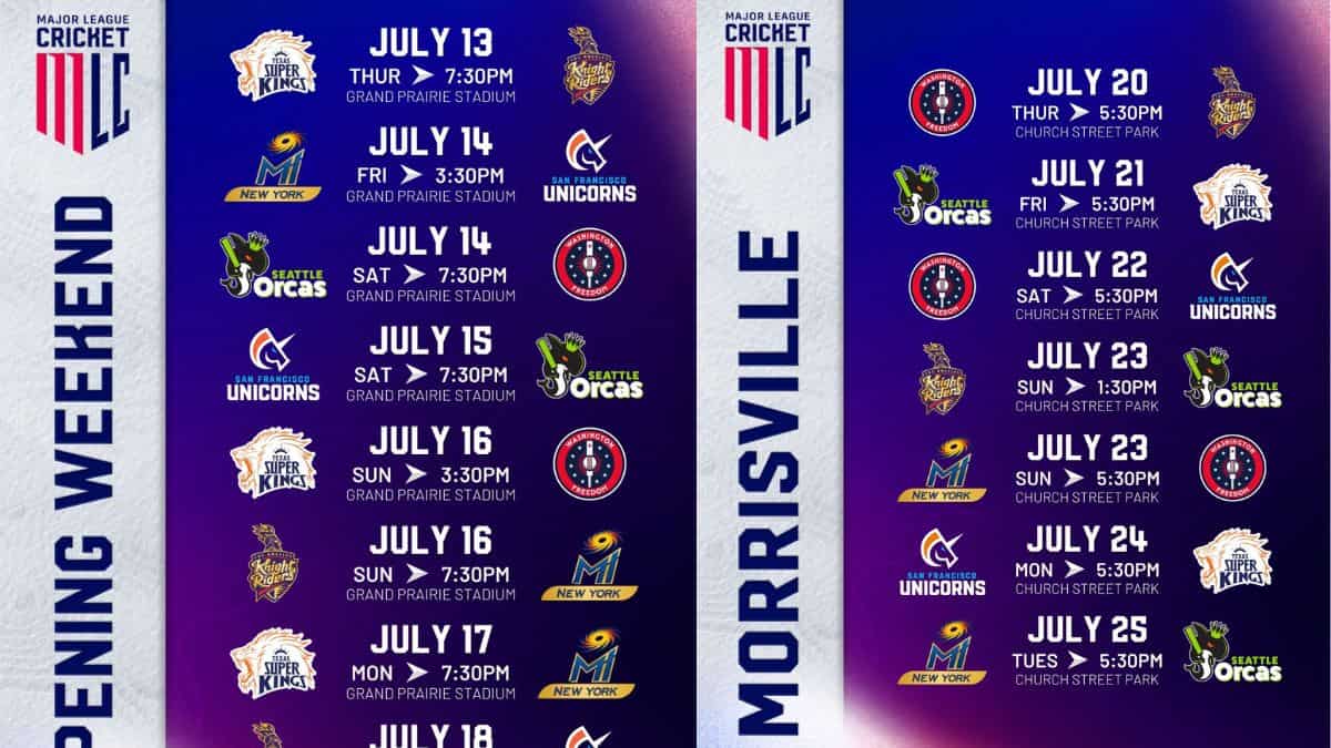 Major League Cricket: Schedule, venue, teams and everything you need to ...