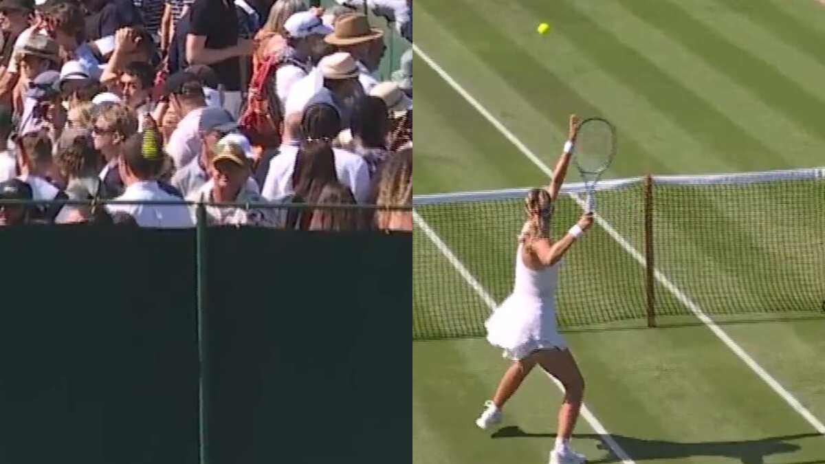 Wimbledon 2023: Spectator gets hit by ball from different court in ...