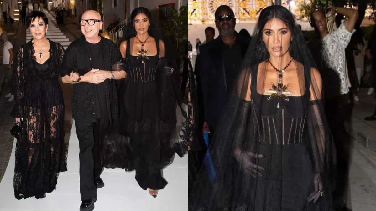 Glam-goth at its best! Kim Kardashian turns Dolce & Gabbana bride for ...