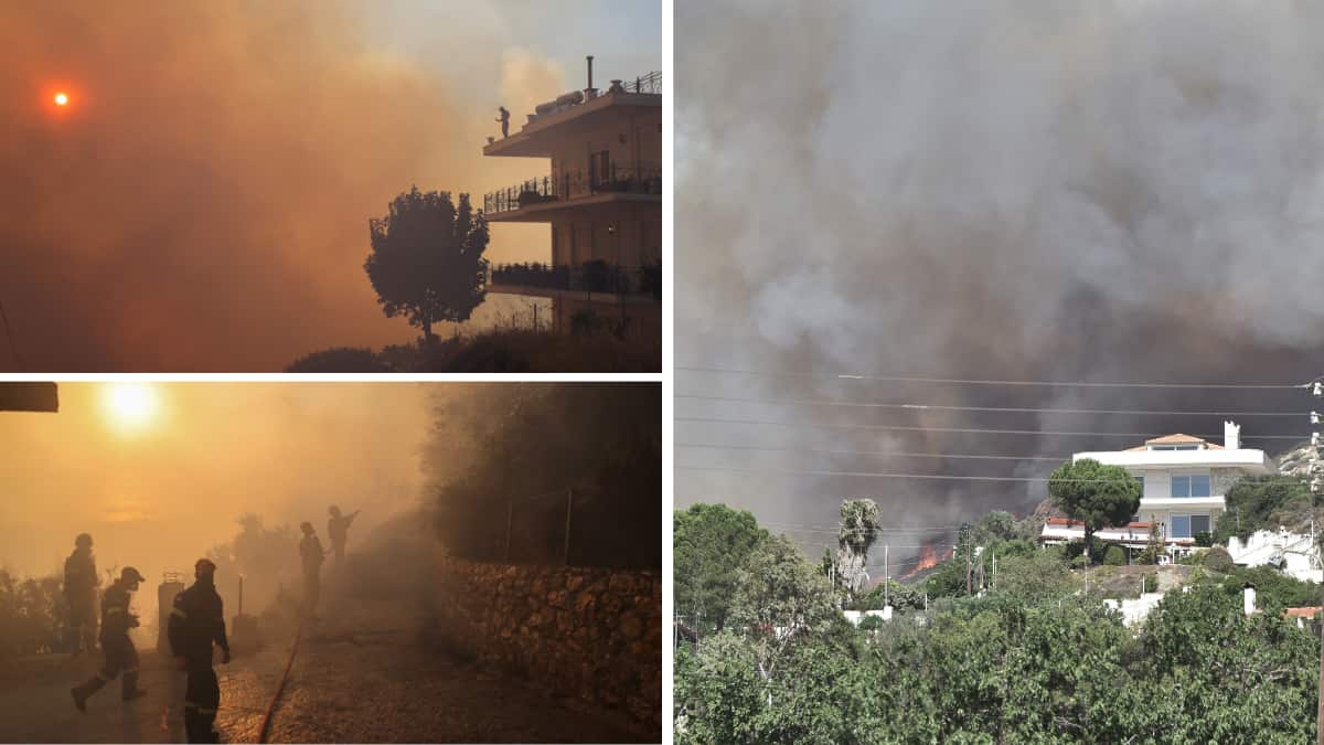 In pics | Firefighters battle 81 wildfires across Greece, thousands ...